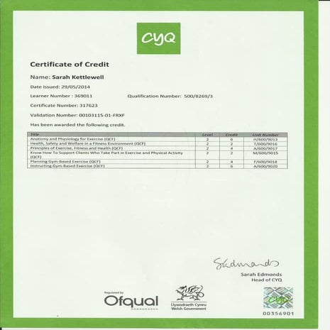 CERTIFICATE OF CREDIT LEVEL 3 | PDF