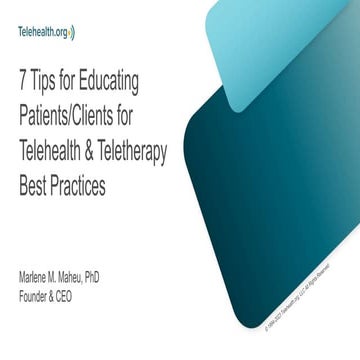 7 Tips for Educating Patients/ Clients for Telehealth & Teletherapy ...
