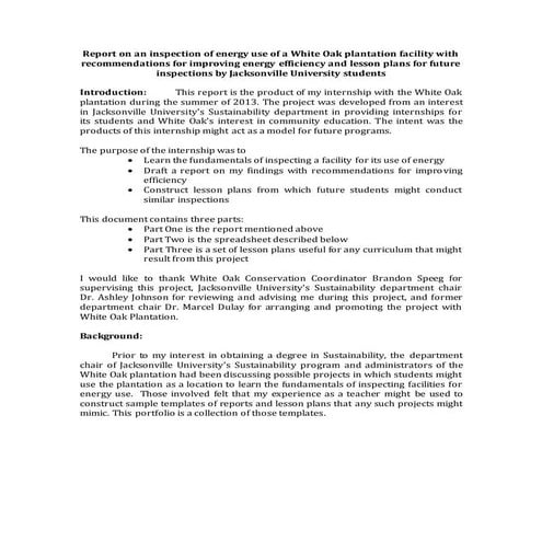 W.Oak Internship Report (pages 1-4) | PDF