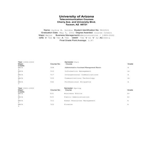 U of A Transcript 2003-2004 | RTF