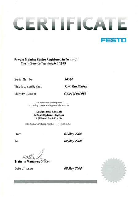 Pierre FSSC Certificate | PDF