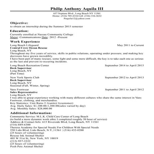 Resume 1 | PDF