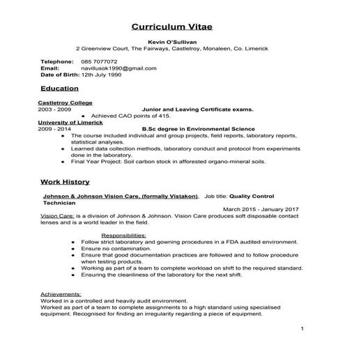 ANTHONY RICHARD CAWTHRAW CV | DOCX