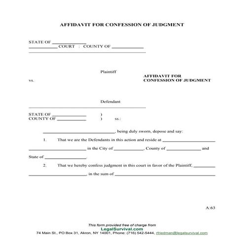 Affidavit-for-Confession-of-Judgment | PDF