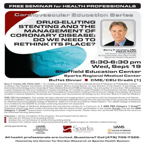 cardiology seminar-SEPTEMBER 2007-Dr. Barry Uretsky-8.5x11-flier | PDF