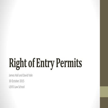 USYD Right of Entry Permits | PPTX