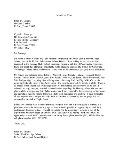 Letter of Recemenmdation Ethan Vickers YWCA | PDF
