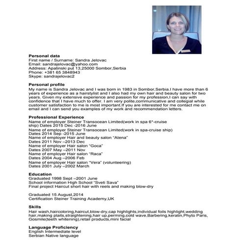 CV-Sandra Jelovac - 3 | PDF