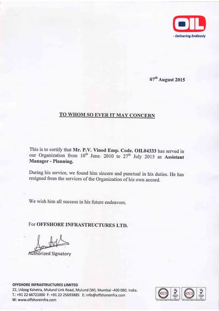 tcs experience letter | PDF | Human Resources | Business