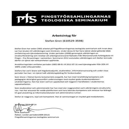 PTS arbetsintyg 2 | PDF