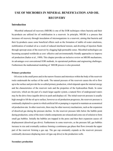 Enhanced Oil Recovery EOR using flooding polymer ( Polyacrylamide ) | PPTX