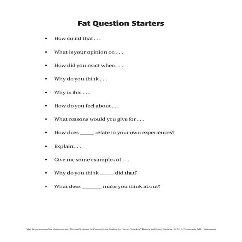 74 fat questionstarters | PDF