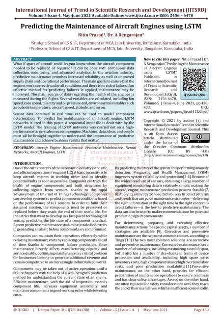 Predictive Maintenance of Motor Using Machine Learning | PDF | Cloud Computing | Internet