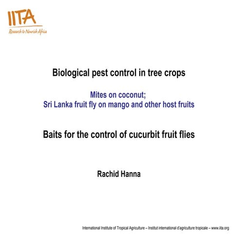 Biological pest control in tree crops | PPT