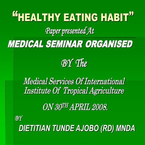Healthy eating habits | PPT
