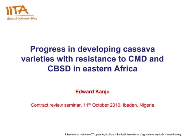 Progress In Developing Cassava Varieties With Resistance To Cmd And Cbsd In Eastern Africa Pdf