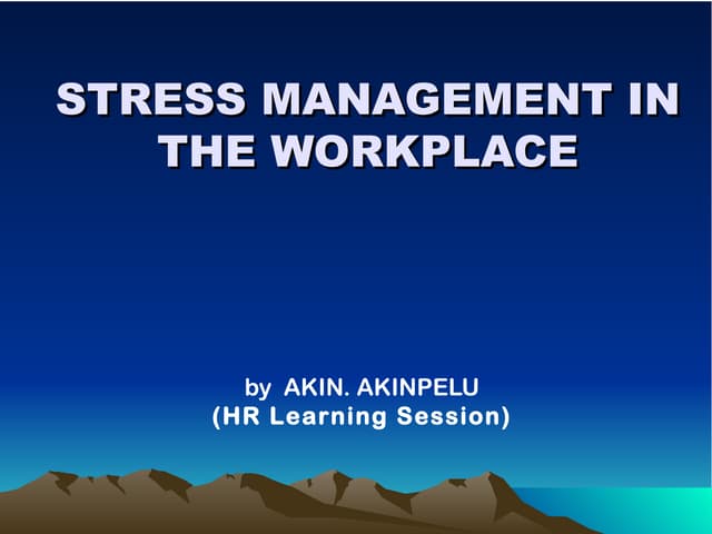 Creating stress free environment | PPTX