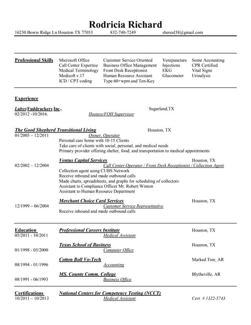 Rodricia Richard presentations
