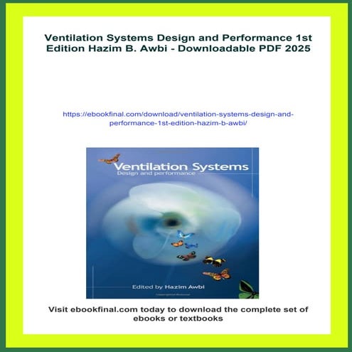 Ventilation Systems Design and Performance 1st Edition Hazim B. Awbi | PDF