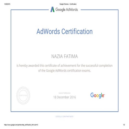 Google Partners - Certification | PPT