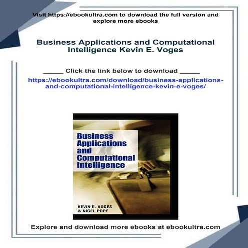 Business Applications and Computational Intelligence Kevin E. Voges | PDF