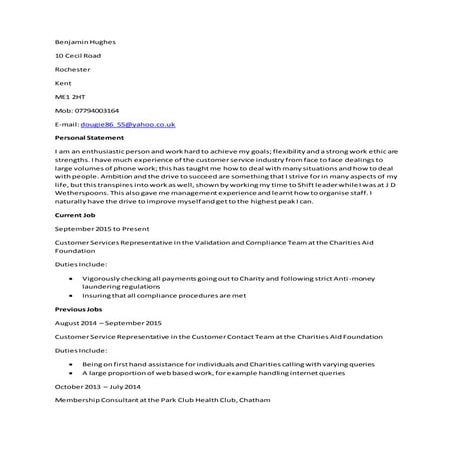 Benjamin Hughes cv | DOCX