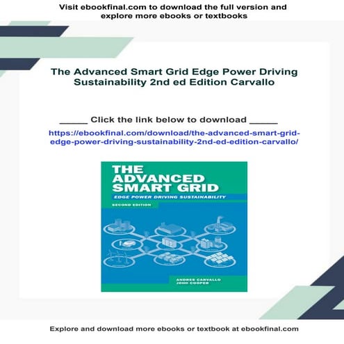 The Advanced Smart Grid Edge Power Driving Sustainability 2nd ed Edition Carvallo | PDF