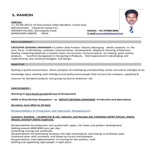 Resume.Ramesh- FEB-2016- | PDF
