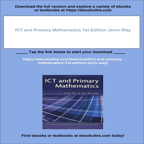 ICT and Primary Mathematics 1st Edition Jenni Way | PDF