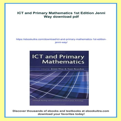 ICT and Primary Mathematics 1st Edition Jenni Way | PDF