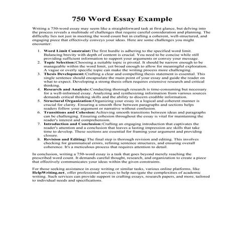 750 Word Essay Example | PDF
