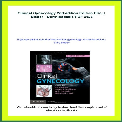 Clinical Gynecology 2nd edition Edition Eric J. Bieber | PDF