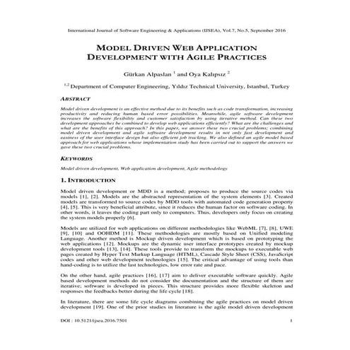Model Driven Web Application Development With Agile Practices Pdf 