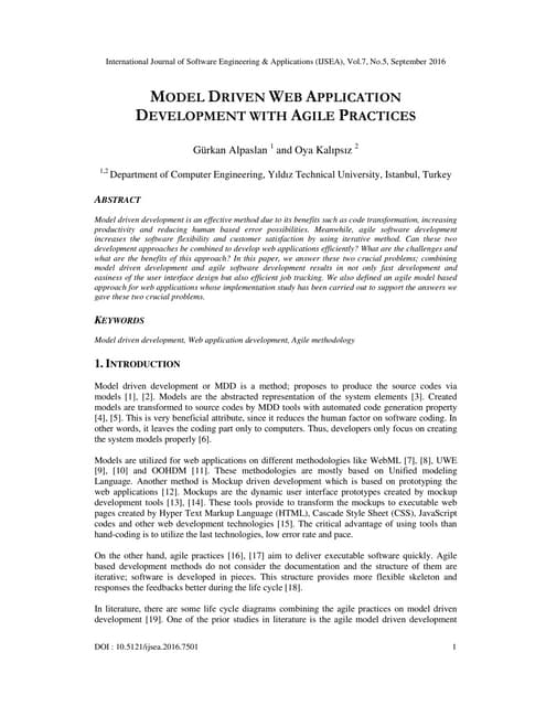 Model Driven Web Application Development With Agile Practices Pdf