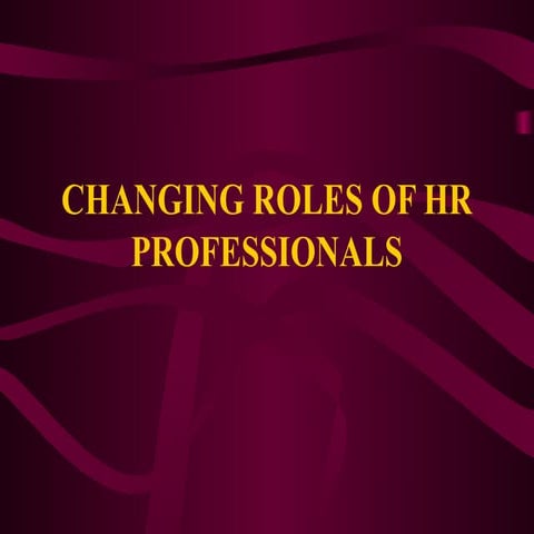 Chapter 3: The new roles of human resources | PPTX