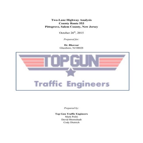 two-lane highway report_TGTE_final | PDF | Civil Engineering Industry ...