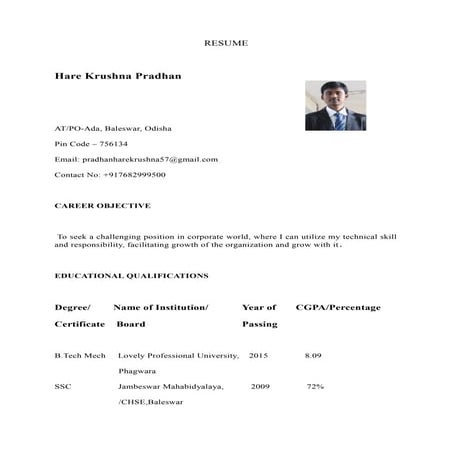 Hari Resume | DOC