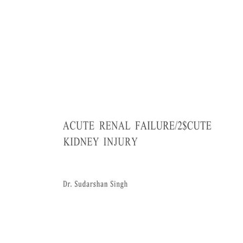 Acute Renal Failure . | PPTX