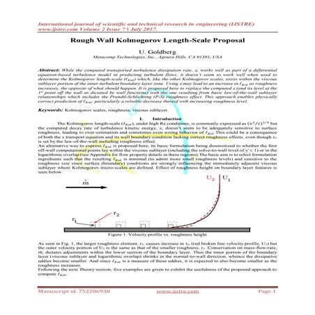 Rough Wall Kolmogorov Length Scale Proposal Pdf