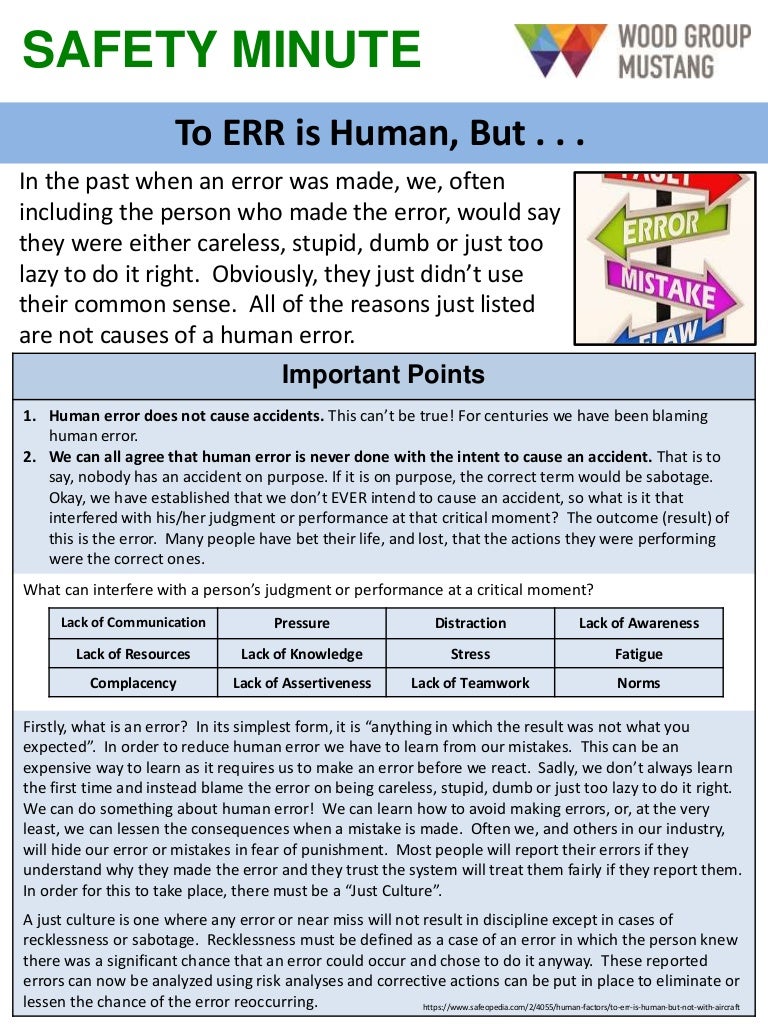 To ERR is Human, But