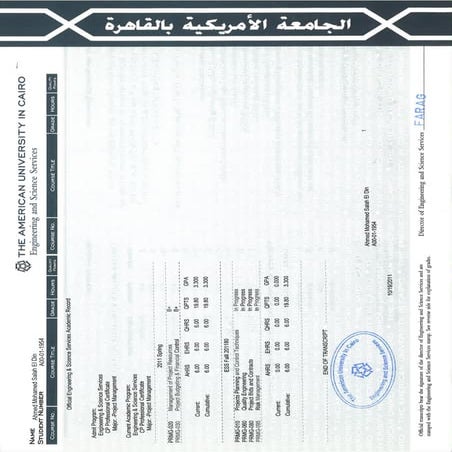 AUC Project Management transcript | PDF