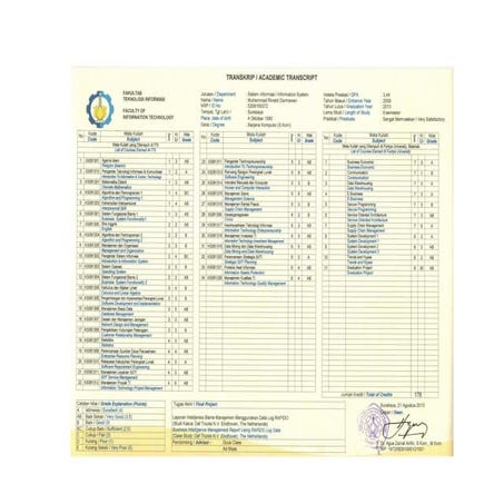 Bachelor Transcript | PDF