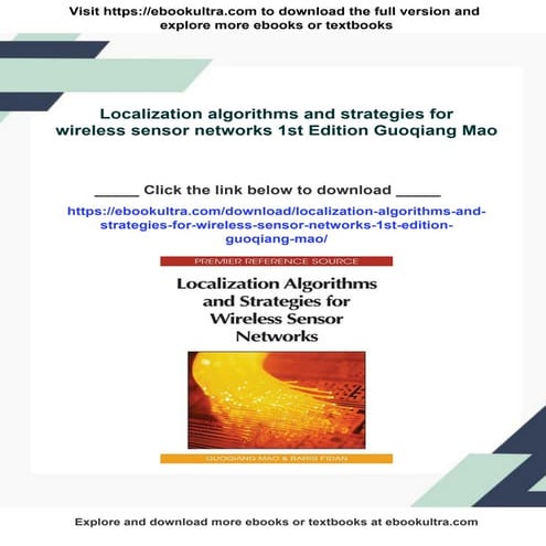 Localization algorithms and strategies for wireless sensor networks 1st Edition Guoqiang Mao | PDF