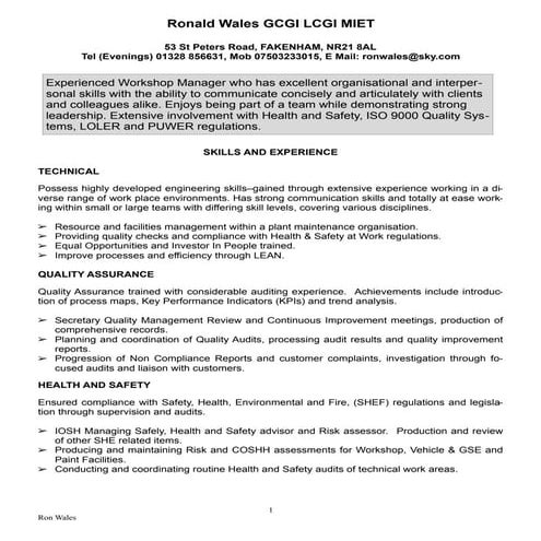 CVWales | PDF