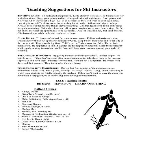 On-snow Ski Exercises & Games | PDF