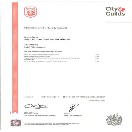 DPS Training Certificate File no. 6871 | PDF