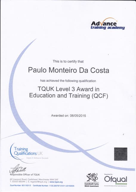 CERTIFICATE OF TRAINING AND EXAMINATION | PDF