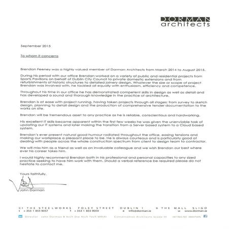 John Dorman Reference | PDF