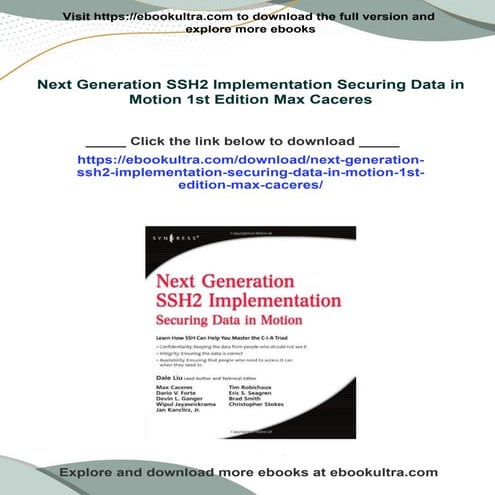 Download Full Next Generation SSH2 Implementation Securing Data in Motion 1st Edition Max ...