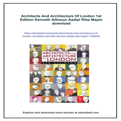 Architects And Architecture Of London 1st Edition Kenneth Allinson ...
